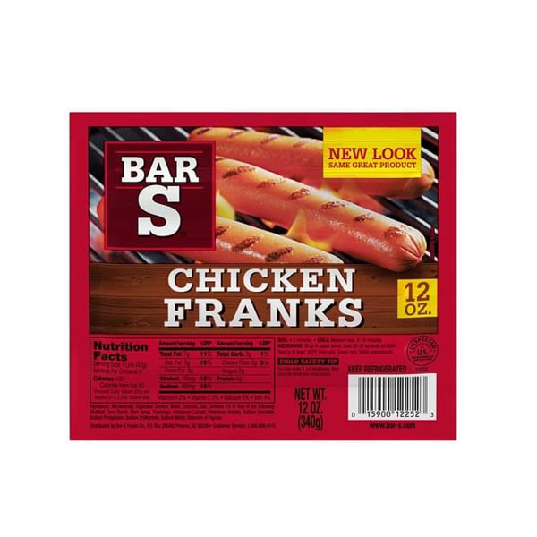 Bar-S Chicken Franks (12oz) – Lil General’s